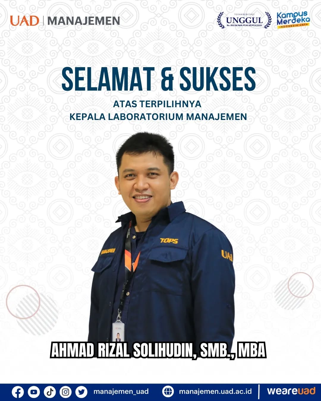 Dosen Prodi Manajemen UAD Terpilih sebagai Kepala Laboratorium Manajemen yang Baru – Program ...