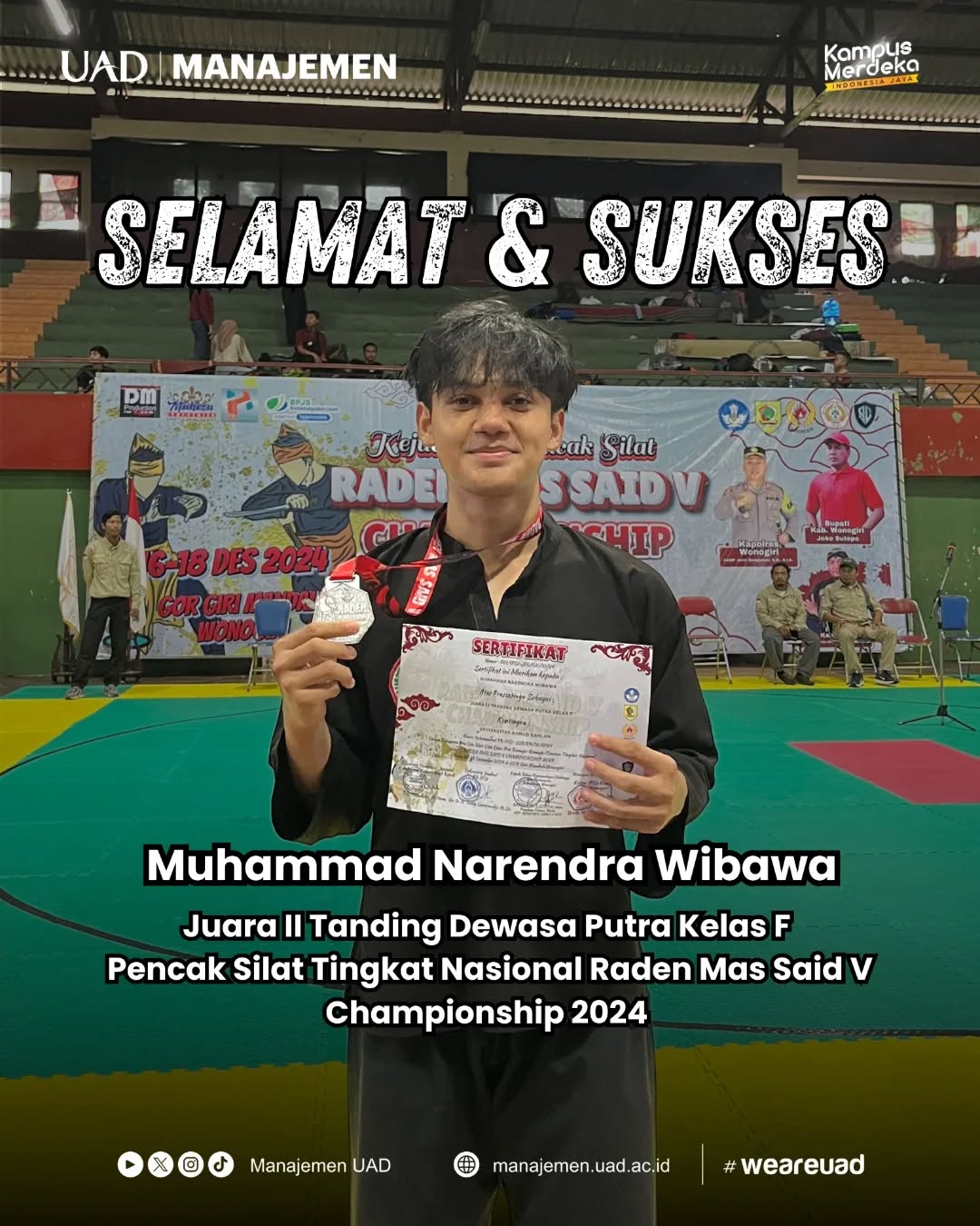 Mahasiswa Manajemen UAD Raih Juara 2 Tanding Dewasa Putra Kelas F di ...