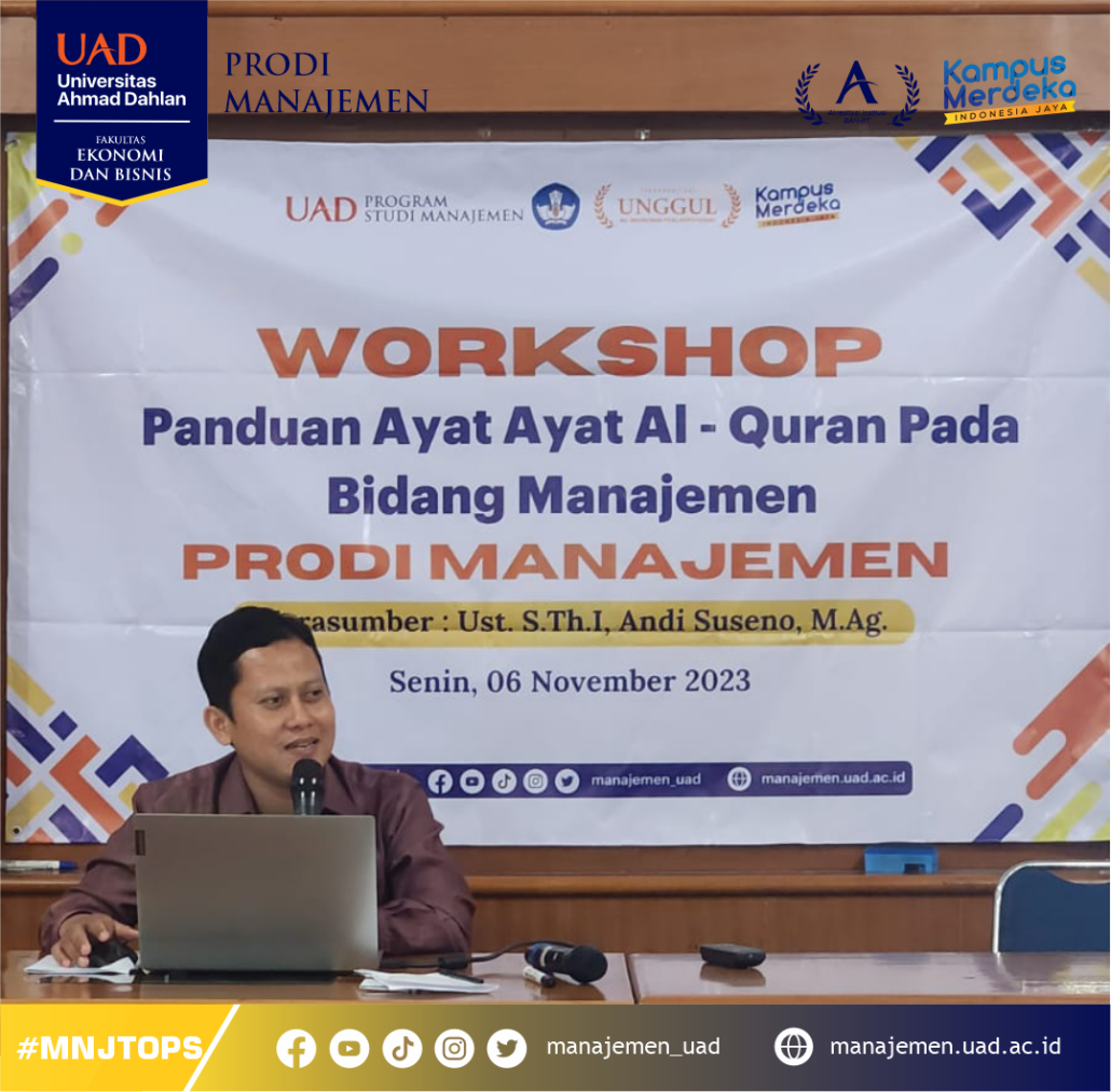 Workshop Panduan Ayat-ayat Al-Qur’an pada Prodi Manajemen – Program Studi Manajemen