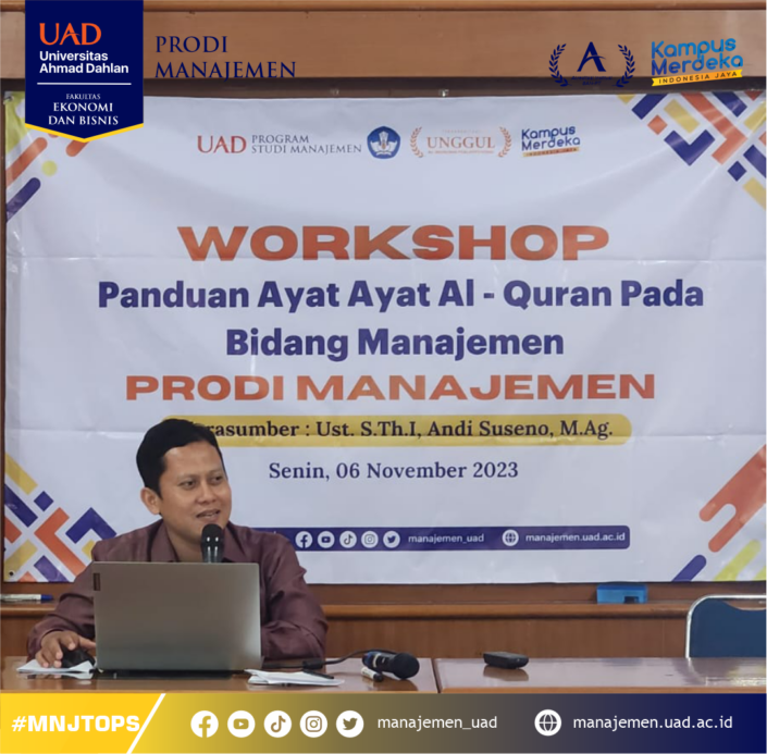 Workshop Panduan Ayat-ayat Al-Qur’an pada Prodi Manajemen – Program Studi Manajemen